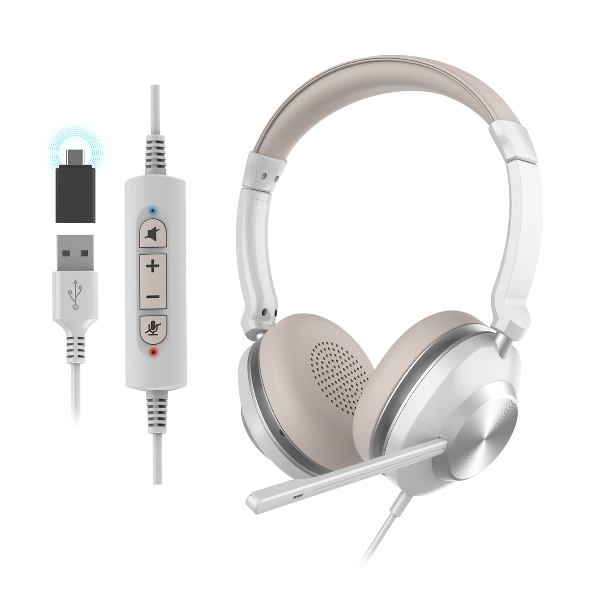 MHP-886 Wired USB Headset With ENC Noise cancelling Microphone ...